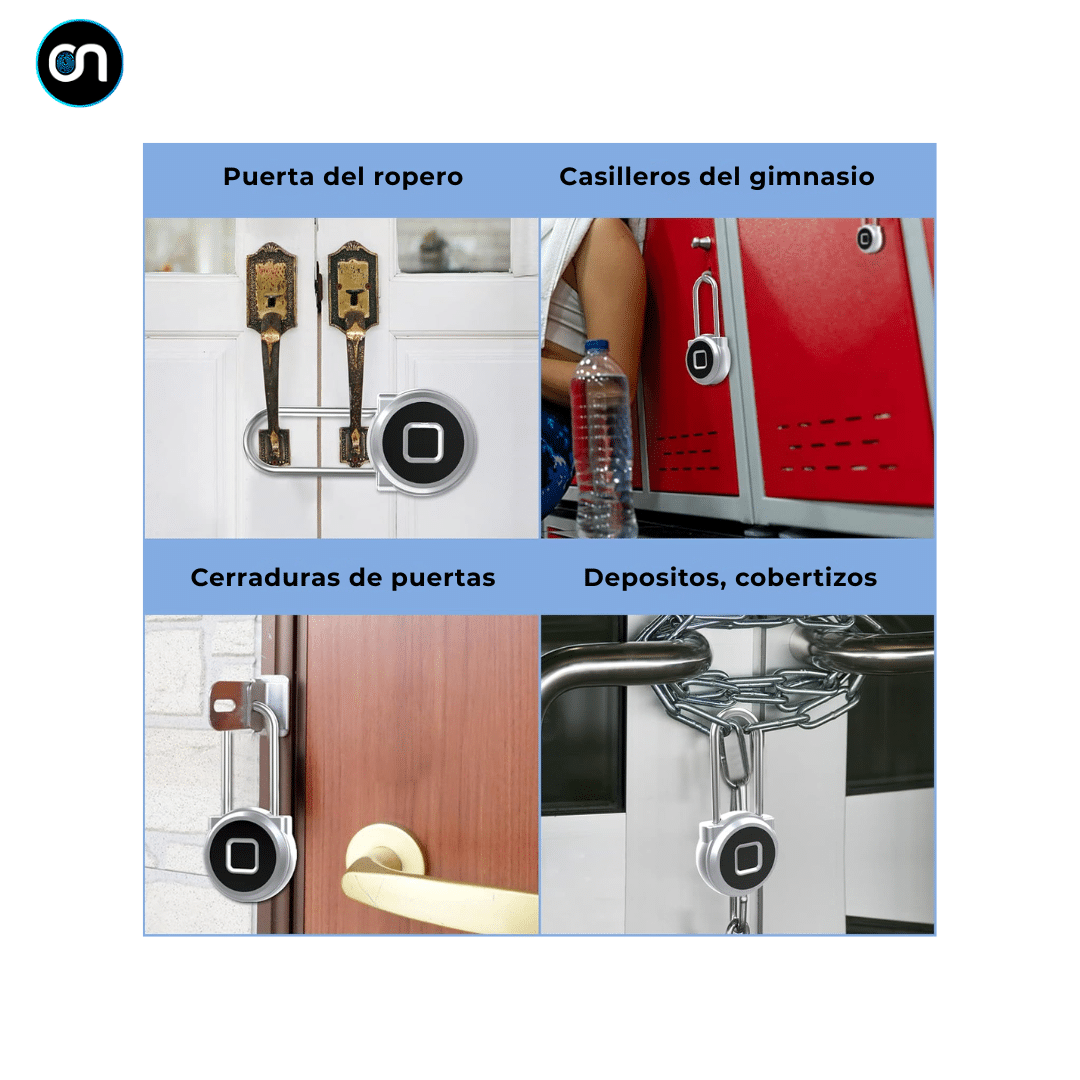 Candado Inteligente con Huella Digital IP65 – Recargable y Resistente ...